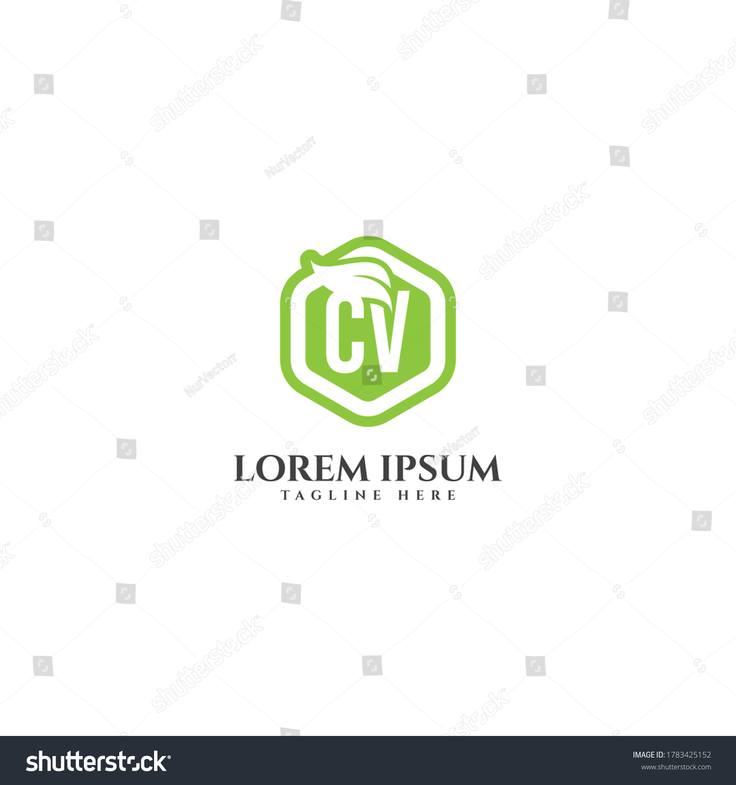 Initial Letter Cv Eco Leaf Logo Stock Vector (Royalty Free) 1783425152 ...