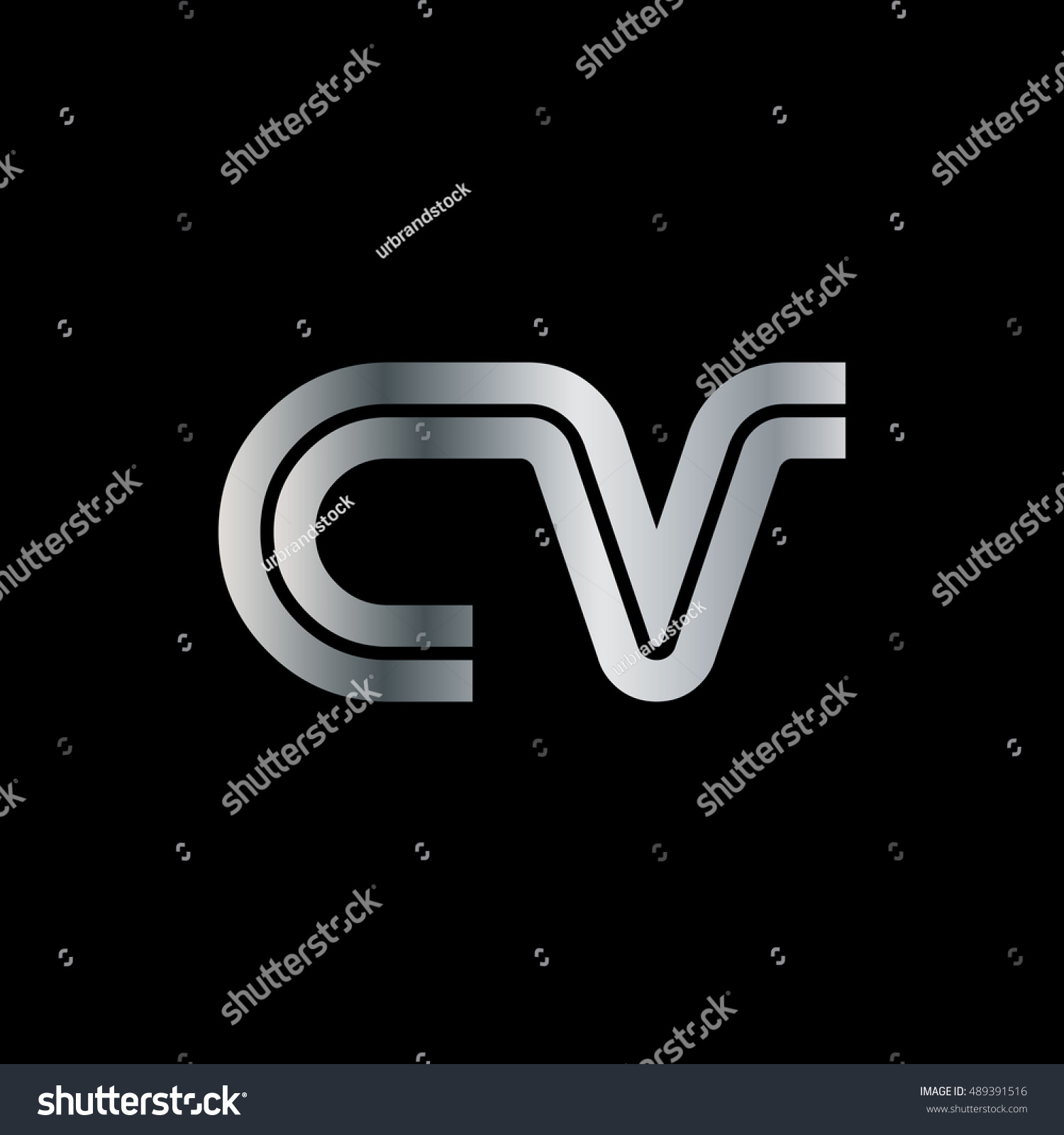 Initial Letter Cv Linked Design Logo: vector de stock (libre de ...