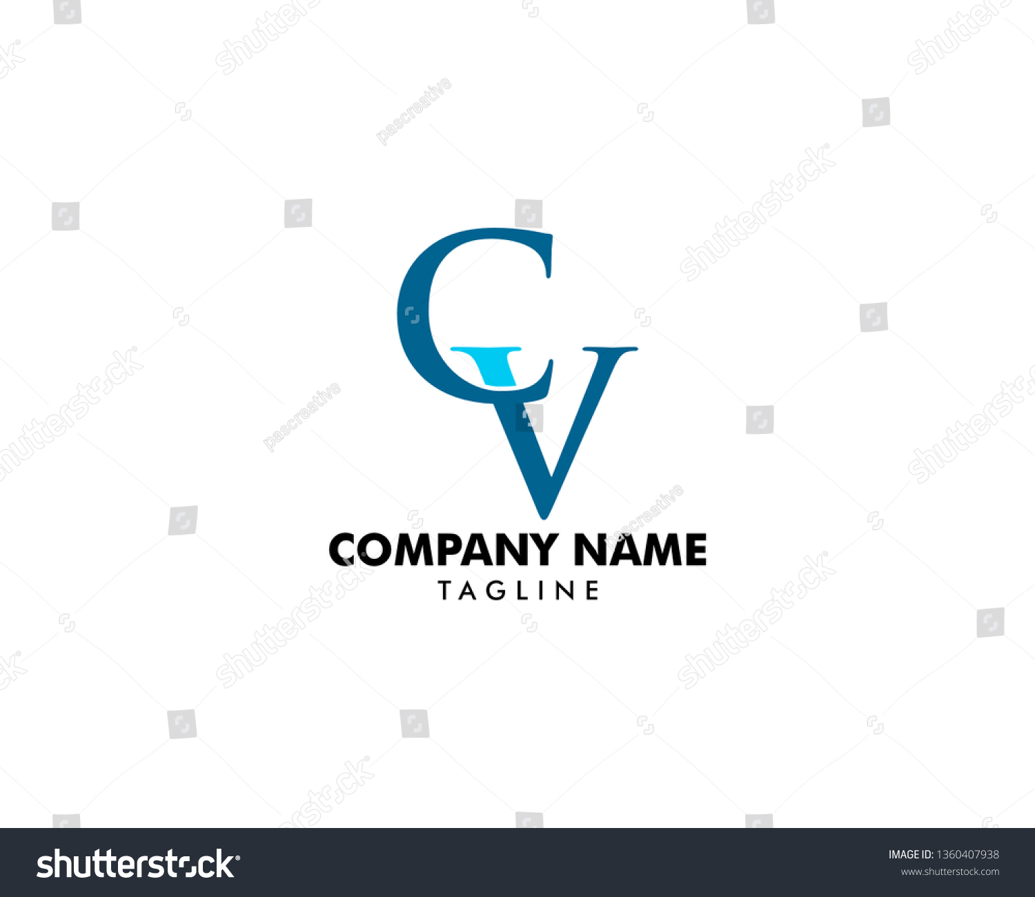 Initial Letter Cv Logo Design Vector Stock Vector (Royalty Free) 1360407938