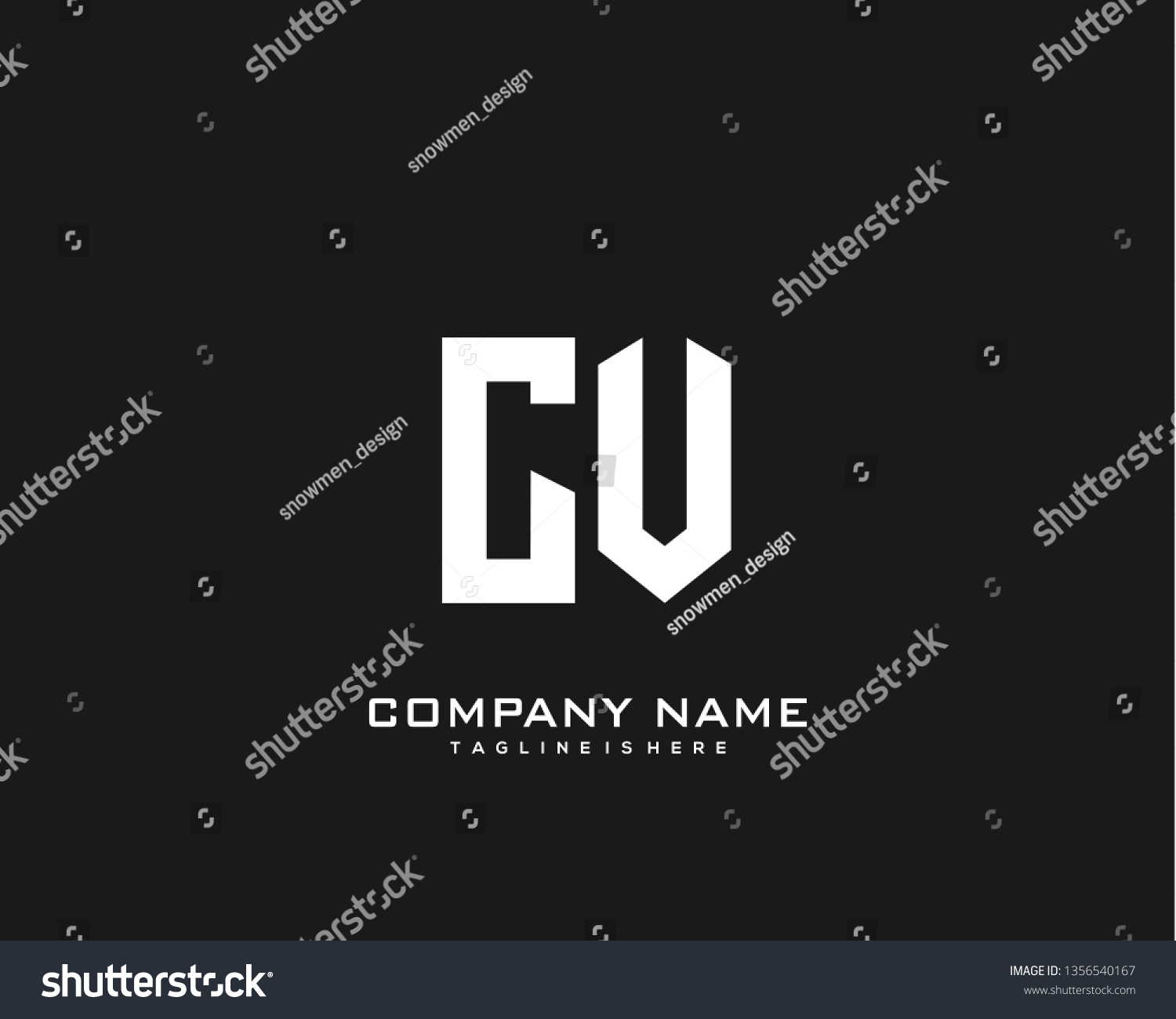 Initial Letter Cv Minimalist Art Logo Stock Vector (Royalty Free ...