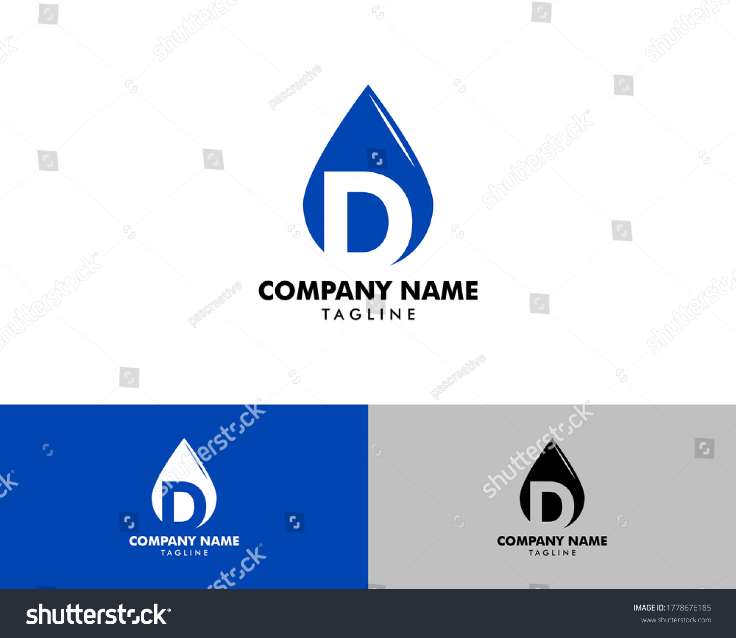 Initial Letter D Drop Water Logo Stock Vector (Royalty Free) 1778676185
