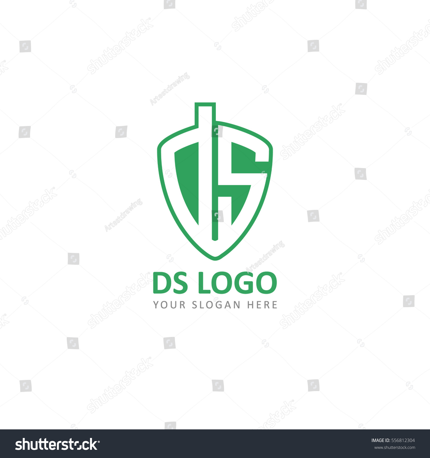 Initial Letter D S Logo Design Stock Vector (Royalty Free) 556812304 ...