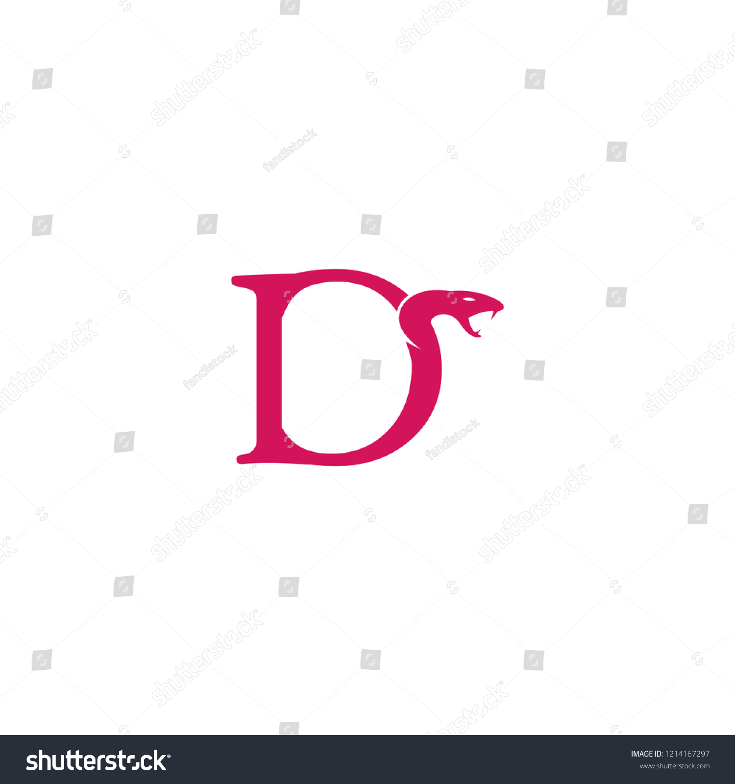 Initial Letter D Snake Logo Design Stock Vector (Royalty Free) 1214167297