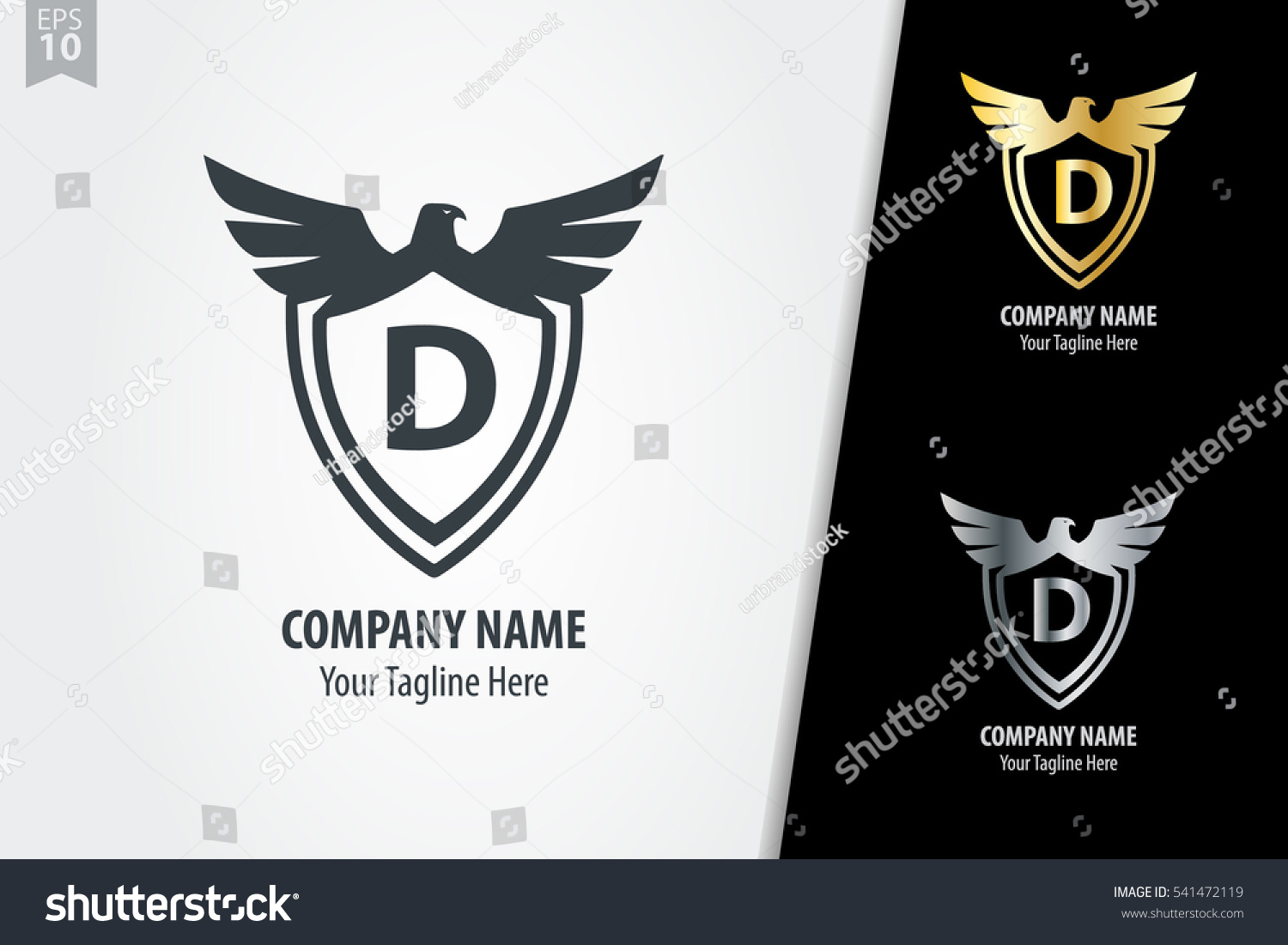 Initial Letter D Shield Logo Design Stock Vector (Royalty Free ...