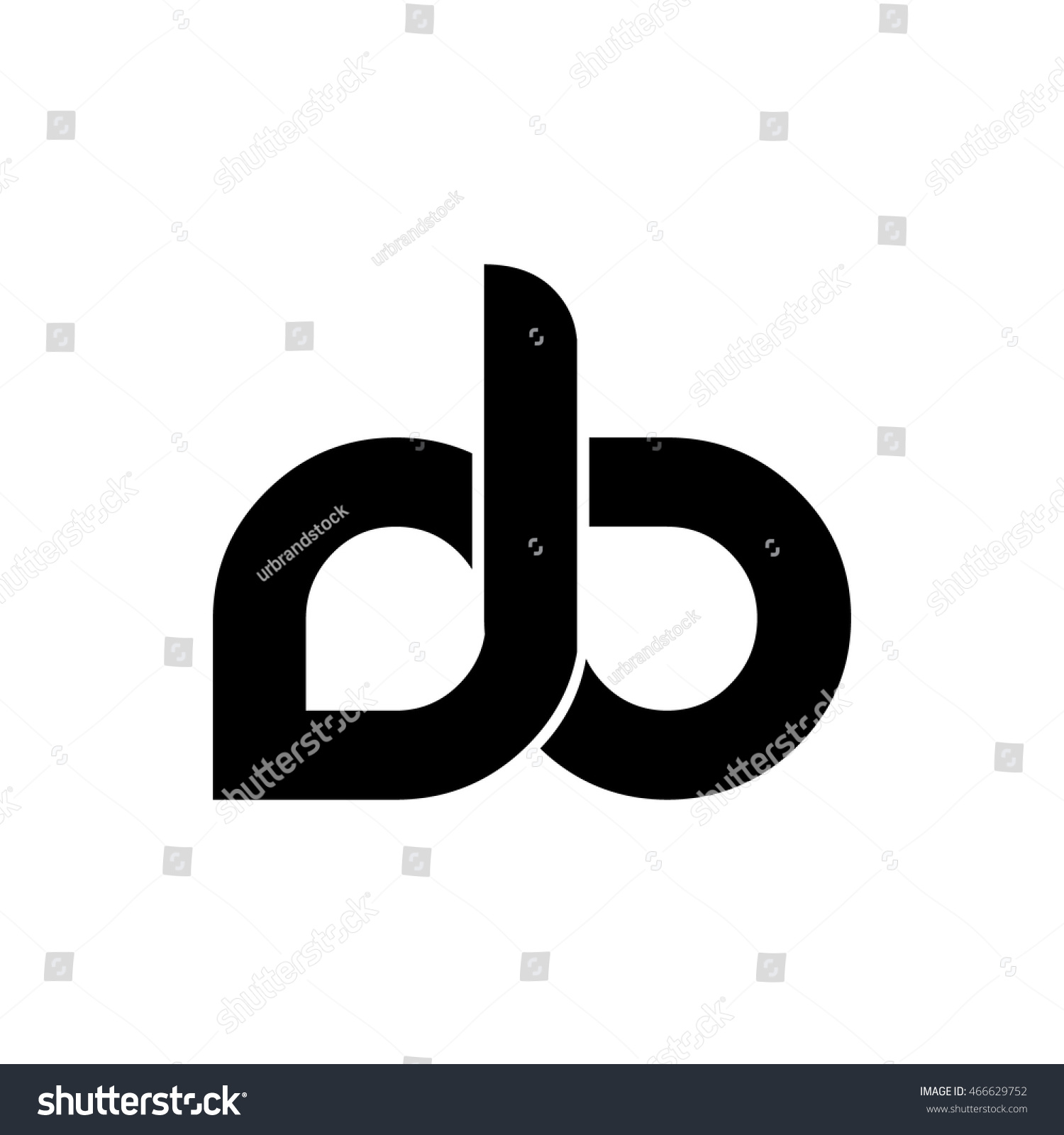 Initial Letter Db Linked Circle Lowercase Stock Vector (Royalty Free ...