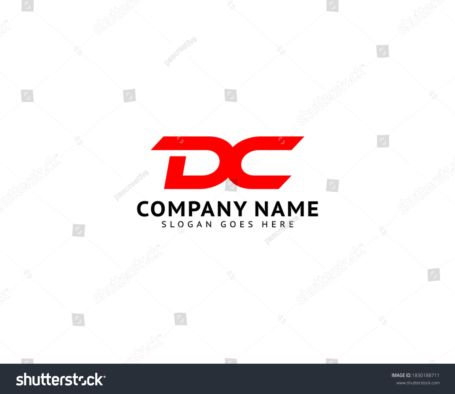 Initial Letter Dc Logo Design Template Stock Vector (Royalty Free ...