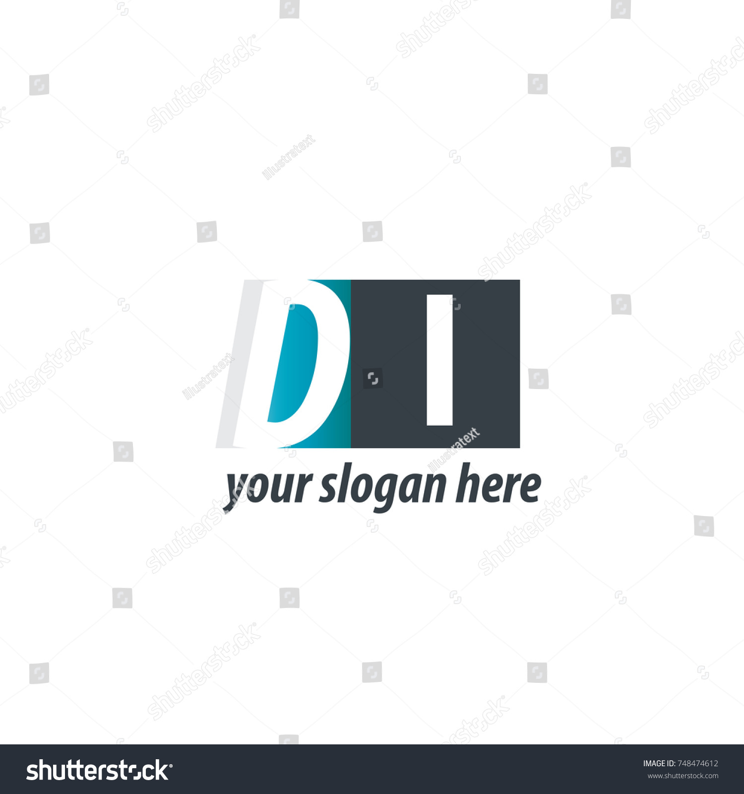 Initial Letter Di Design Logo Square Stock Vector (Royalty Free) 748474612