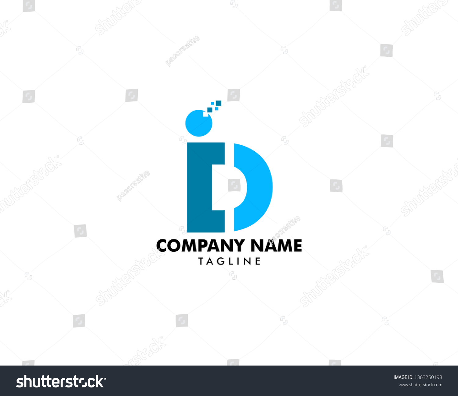 Initial Letter Di Logo Design Template Stock Vector (Royalty Free ...