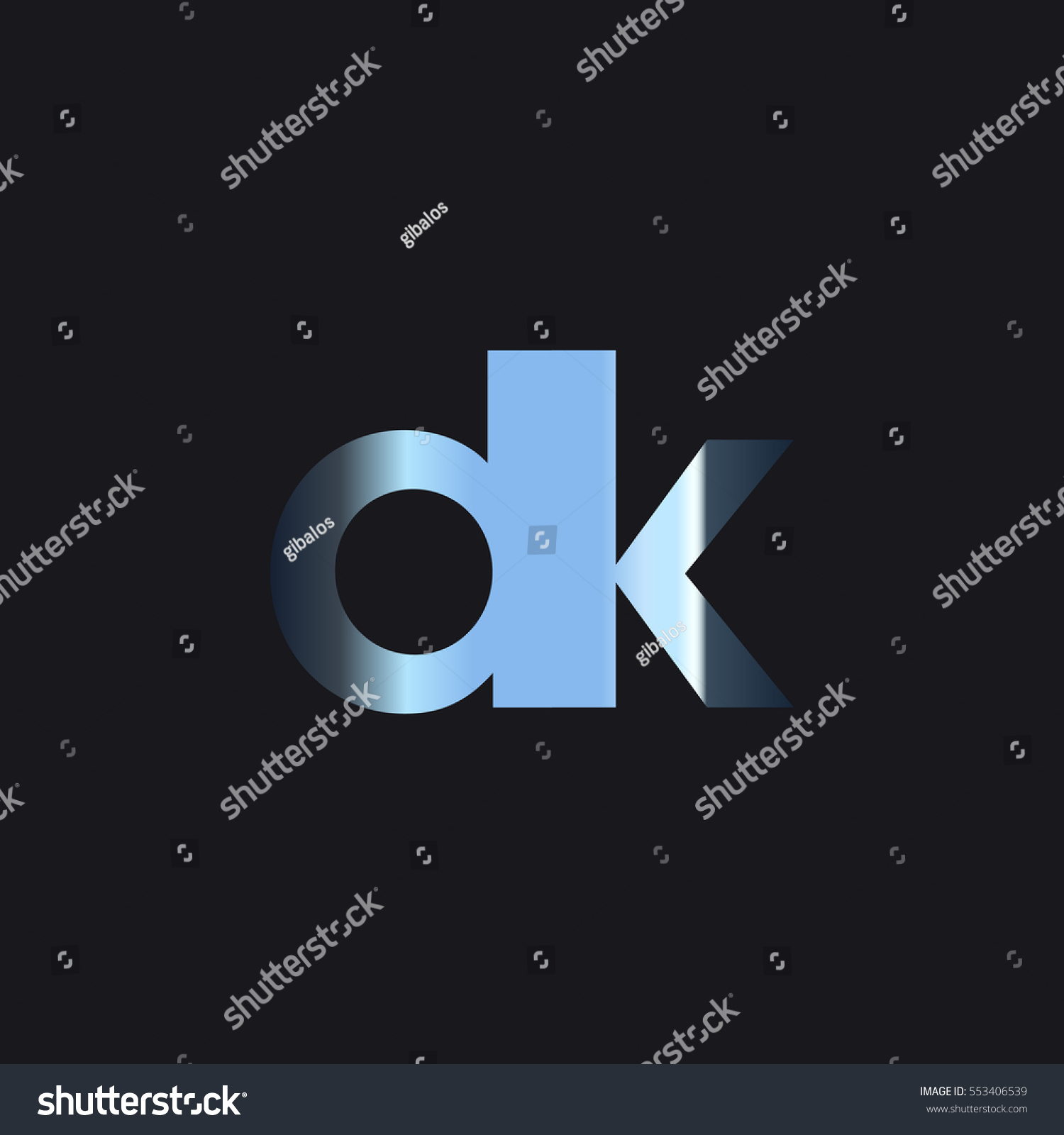 Initial Letter Dk Chrome Dark Background Stock Vector (Royalty Free ...
