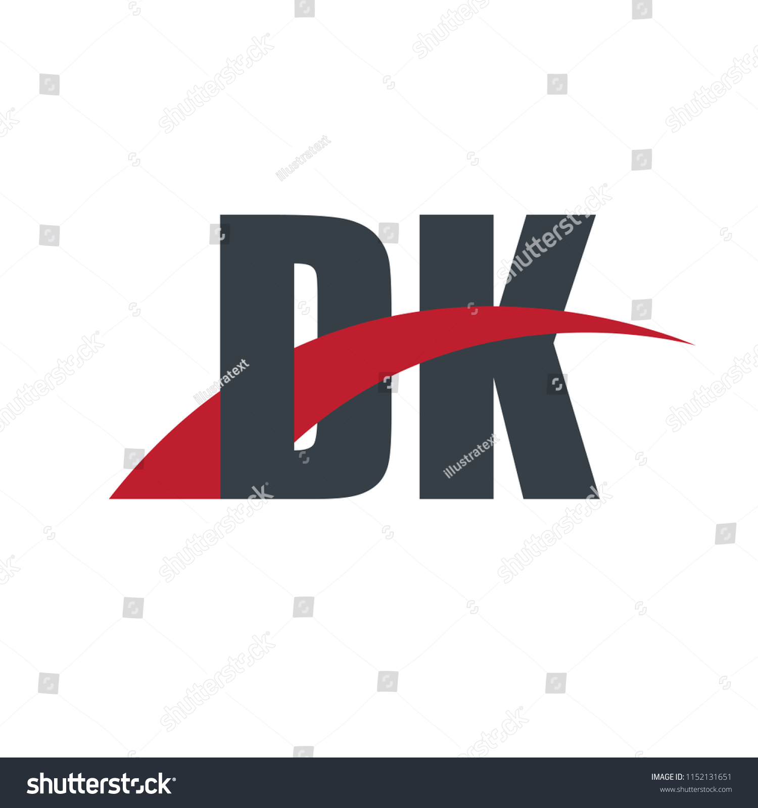 Initial Letter Dk Overlapping Design Logo Stock Vector (Royalty Free ...