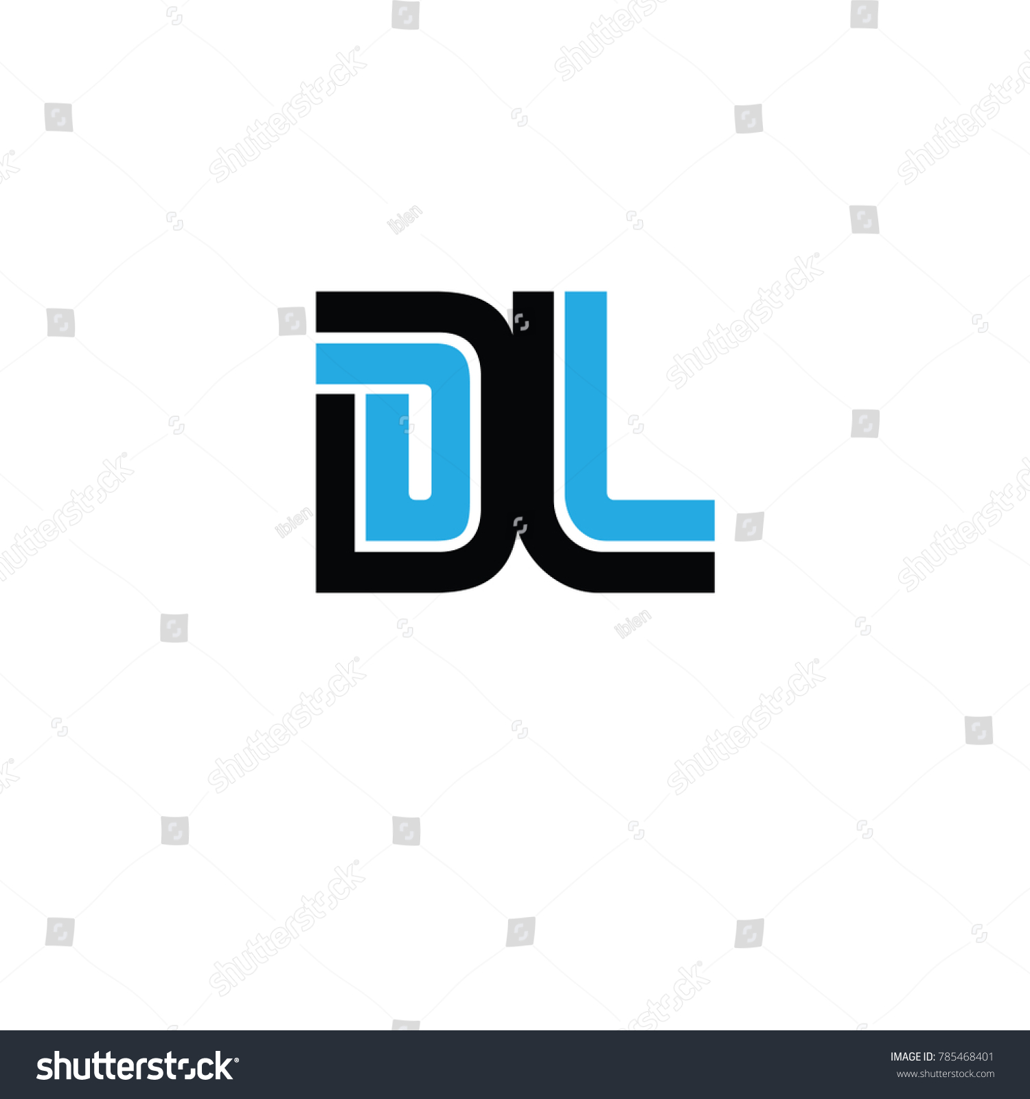 Initial Letter Dl Linked Round Lowercase Stock Vector (Royalty Free ...