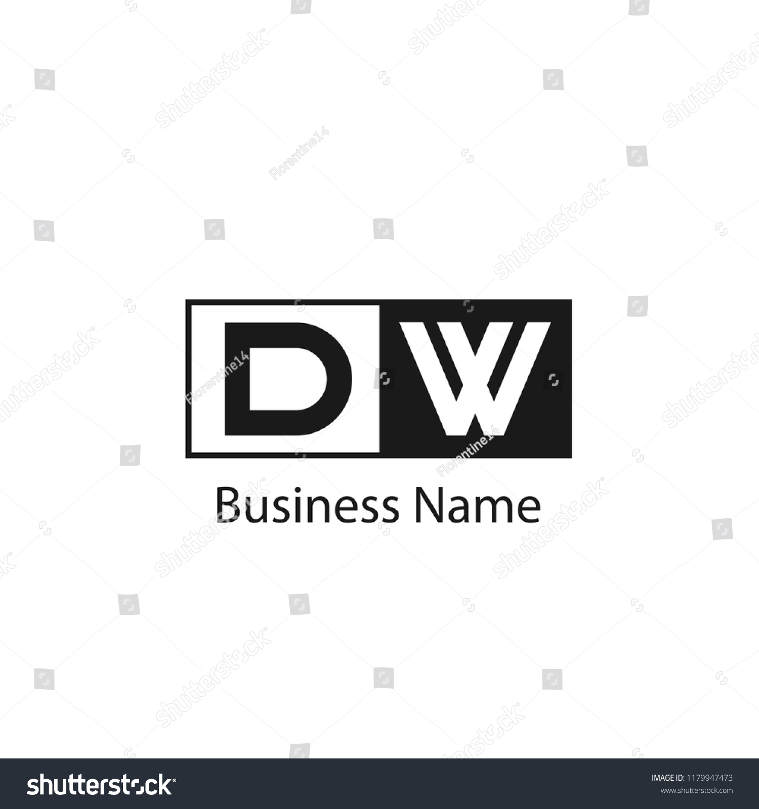 Initial Letter Dw Logo Template Design Stock Vector (Royalty Free ...