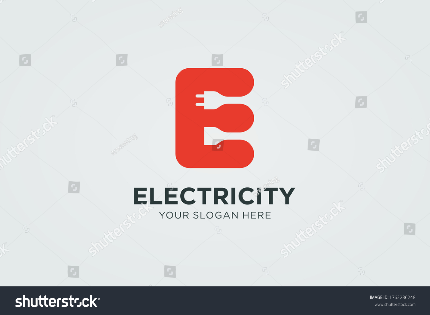 Initial Letter E Electricity Logo Red Stock Vector (Royalty Free ...
