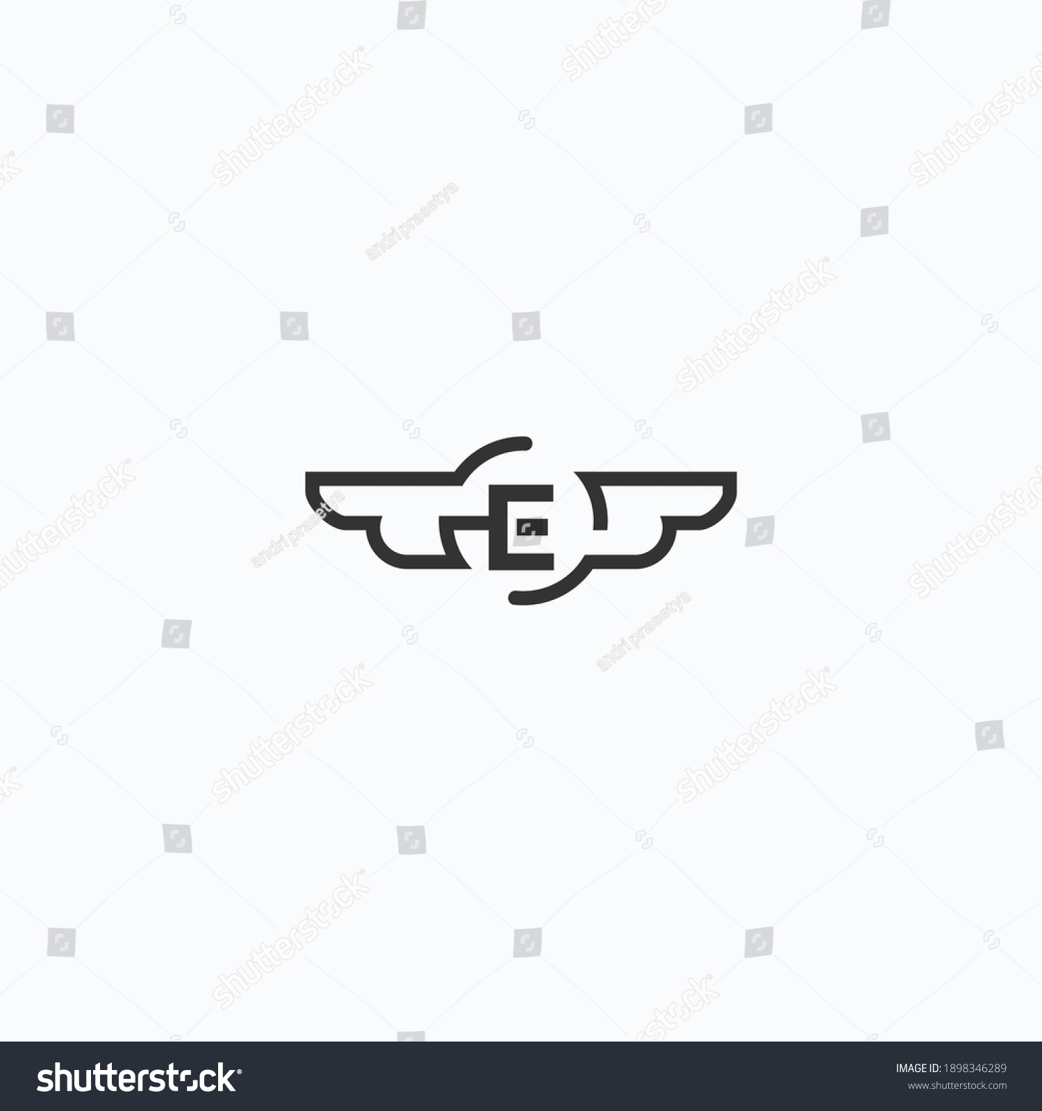 Initial Letter E Logo Wings Symbol Stock Vector (Royalty Free ...