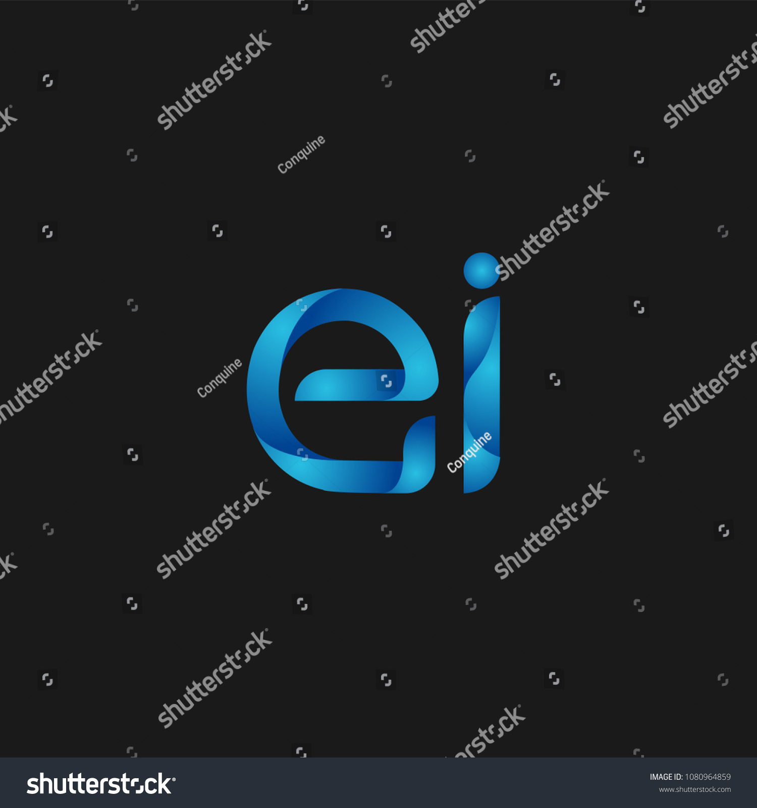 Initial Letter Ei Logo Design Stock Vector (Royalty Free) 1080964859 ...