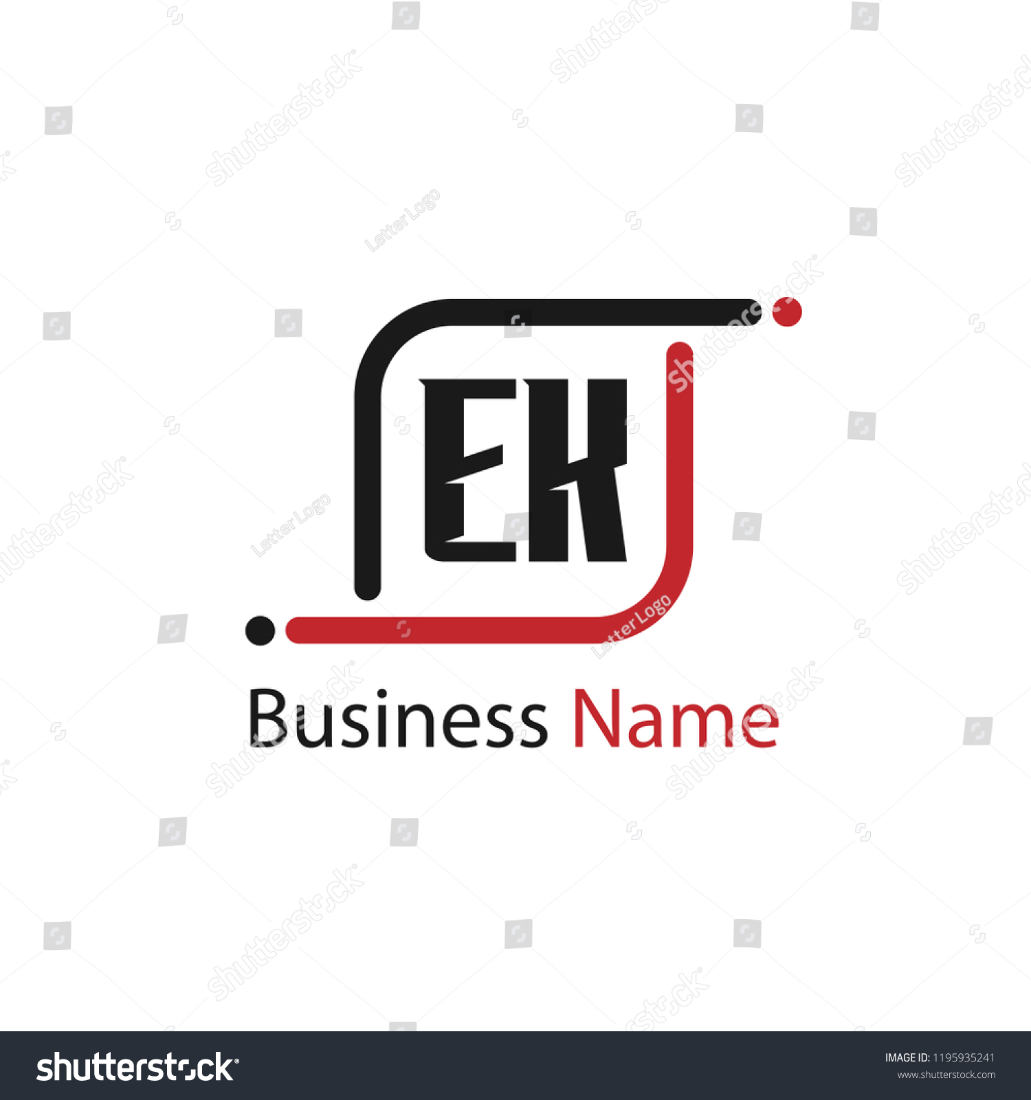 Initial Letter Ek Logo Template Design Stock Vector (Royalty Free ...