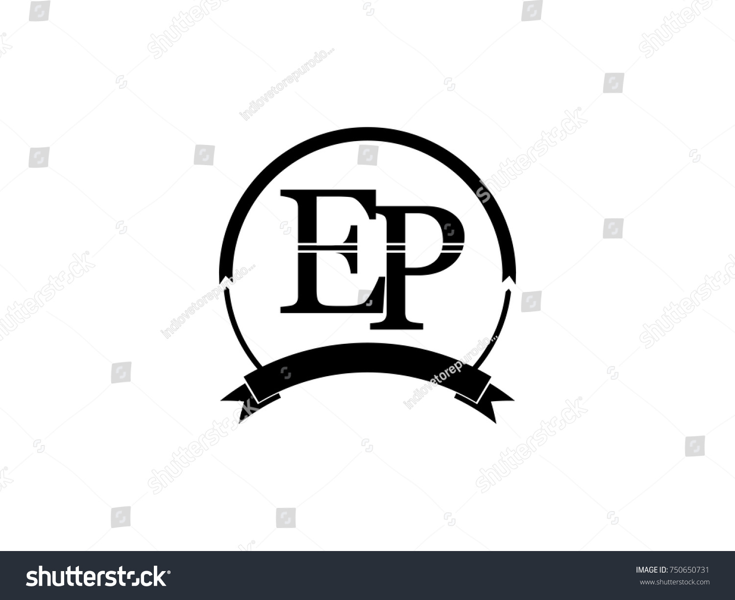 Initial Letter Ep Logo Monogram Retro Stock Vector (Royalty Free ...