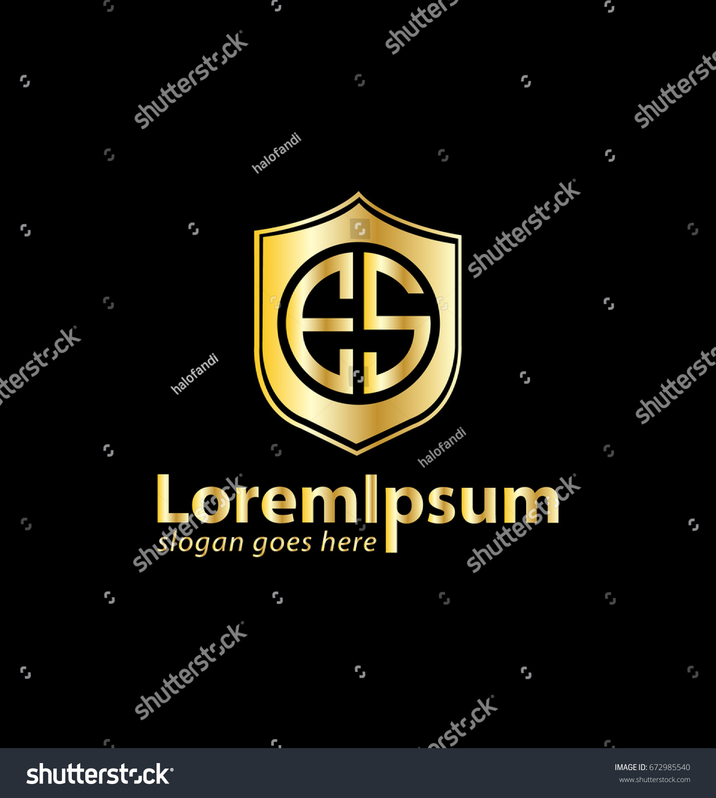 Initial Letter Es Circle Shape Logo Stock Vector (Royalty Free ...