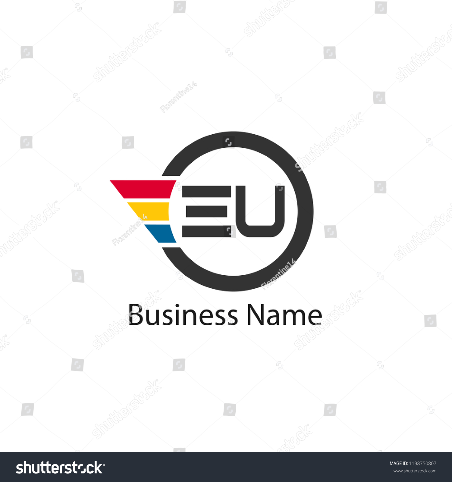 Initial Letter Eu Logo Template Design Stock Vector (Royalty Free ...