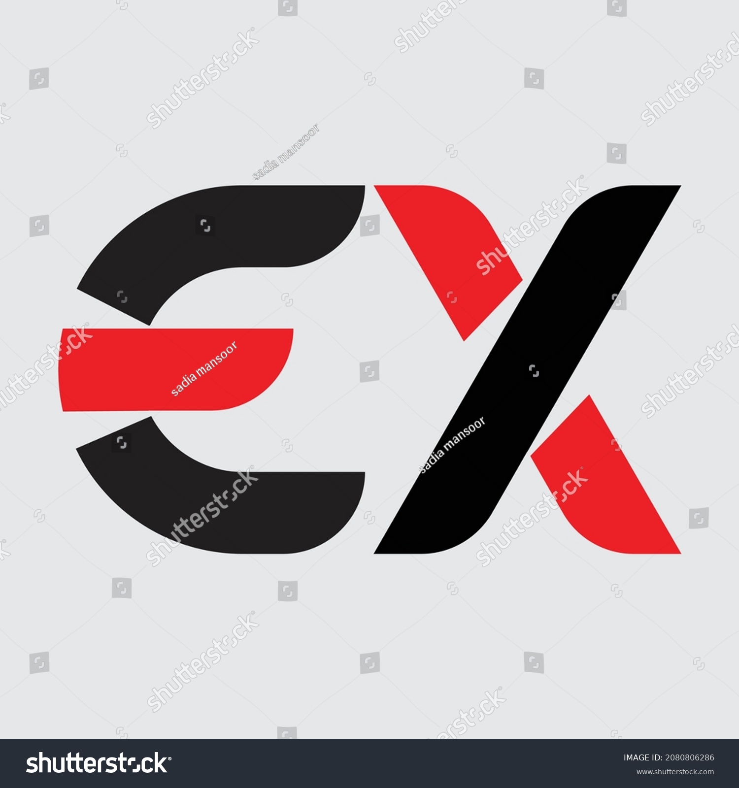 Initial Letter Ex Logo Design Stock Vector (Royalty Free) 2080806286 ...