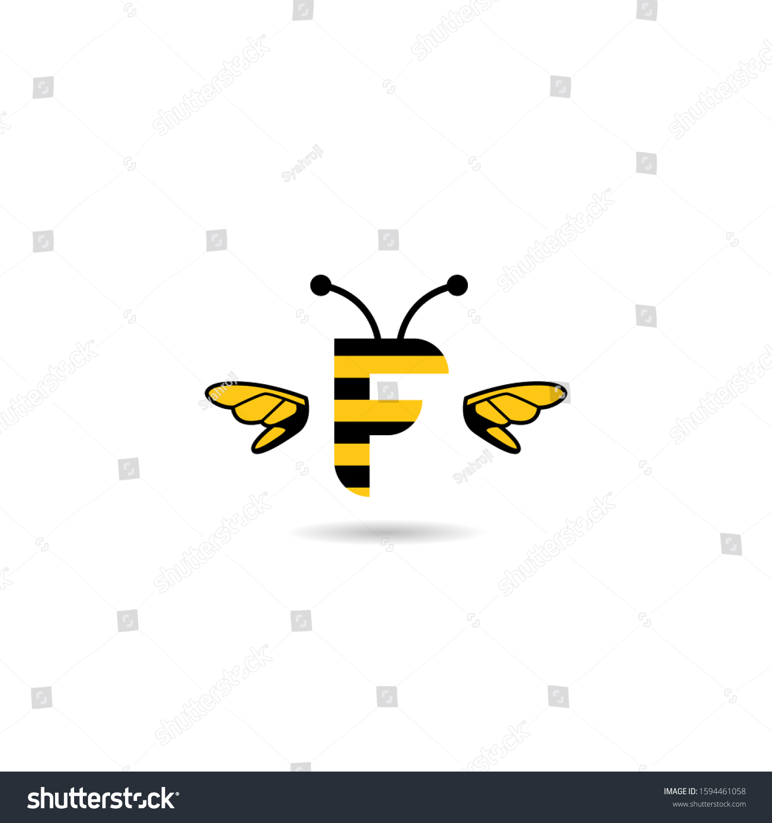 Initial Letter F Bee Logo Vector Stock Vector (Royalty Free) 1594461058 ...