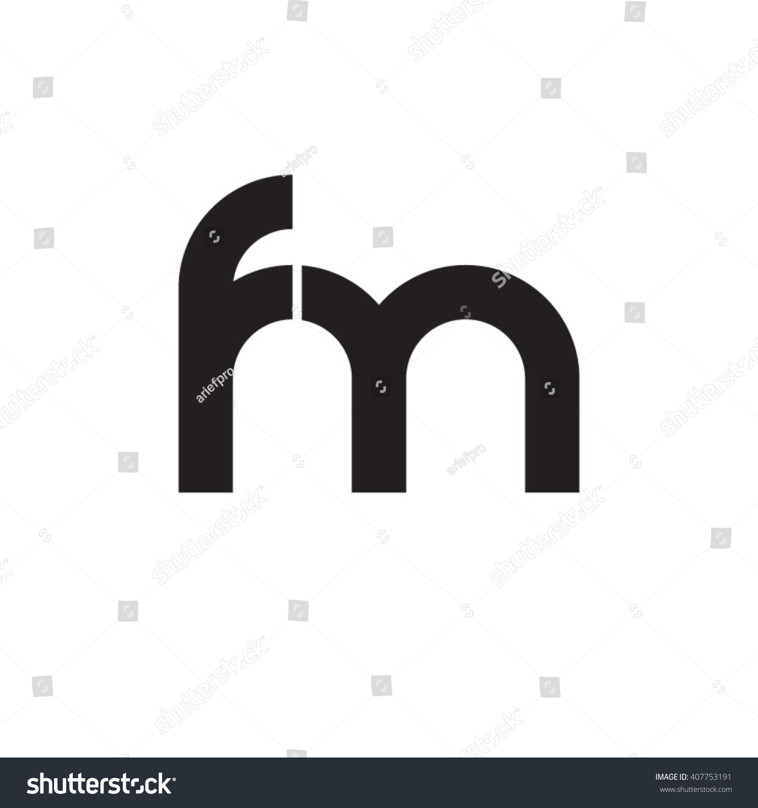 Initial Letter Fm Linked Circle Lowercase Stock Vector 407753191 ...