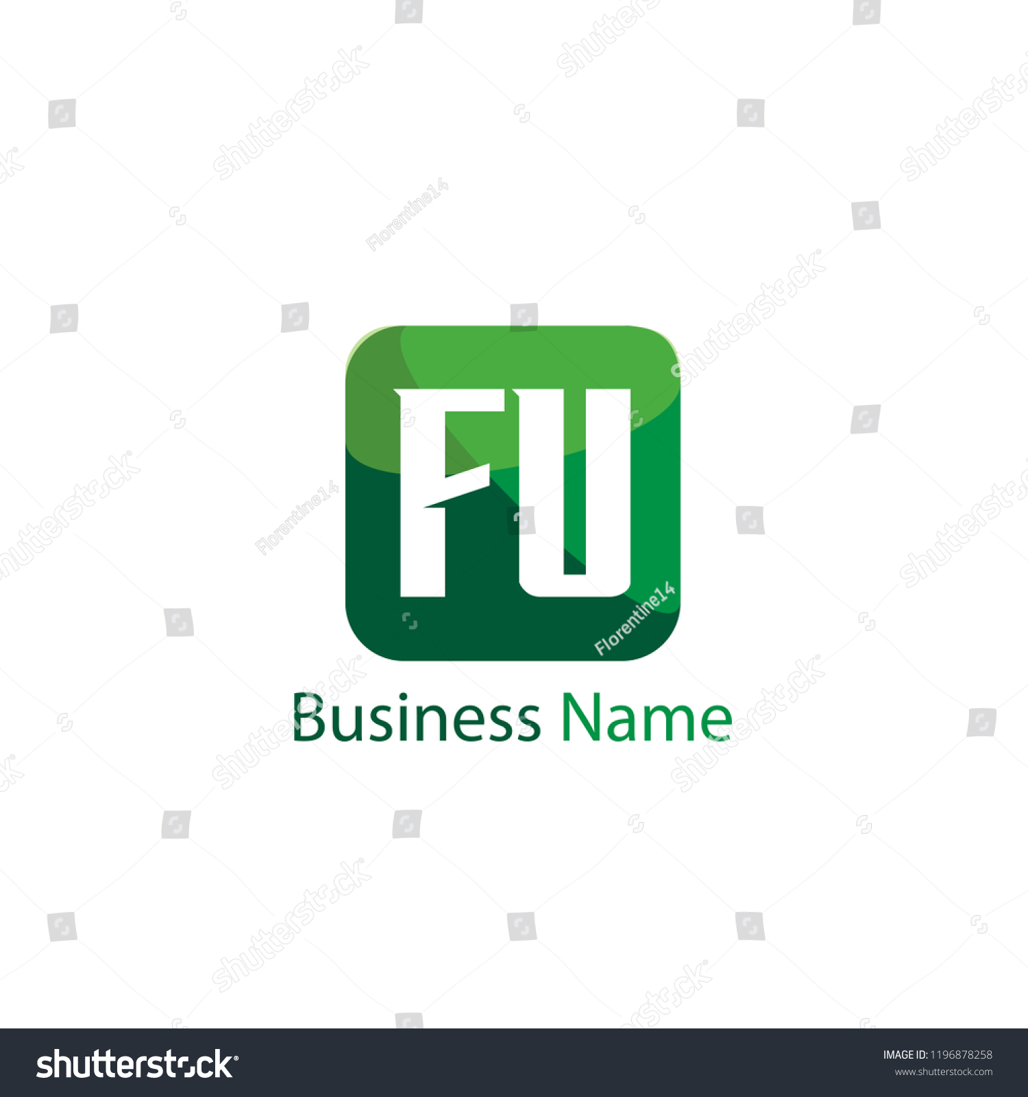 Initial Letter Fu Logo Template Design Stock Vector (Royalty Free ...