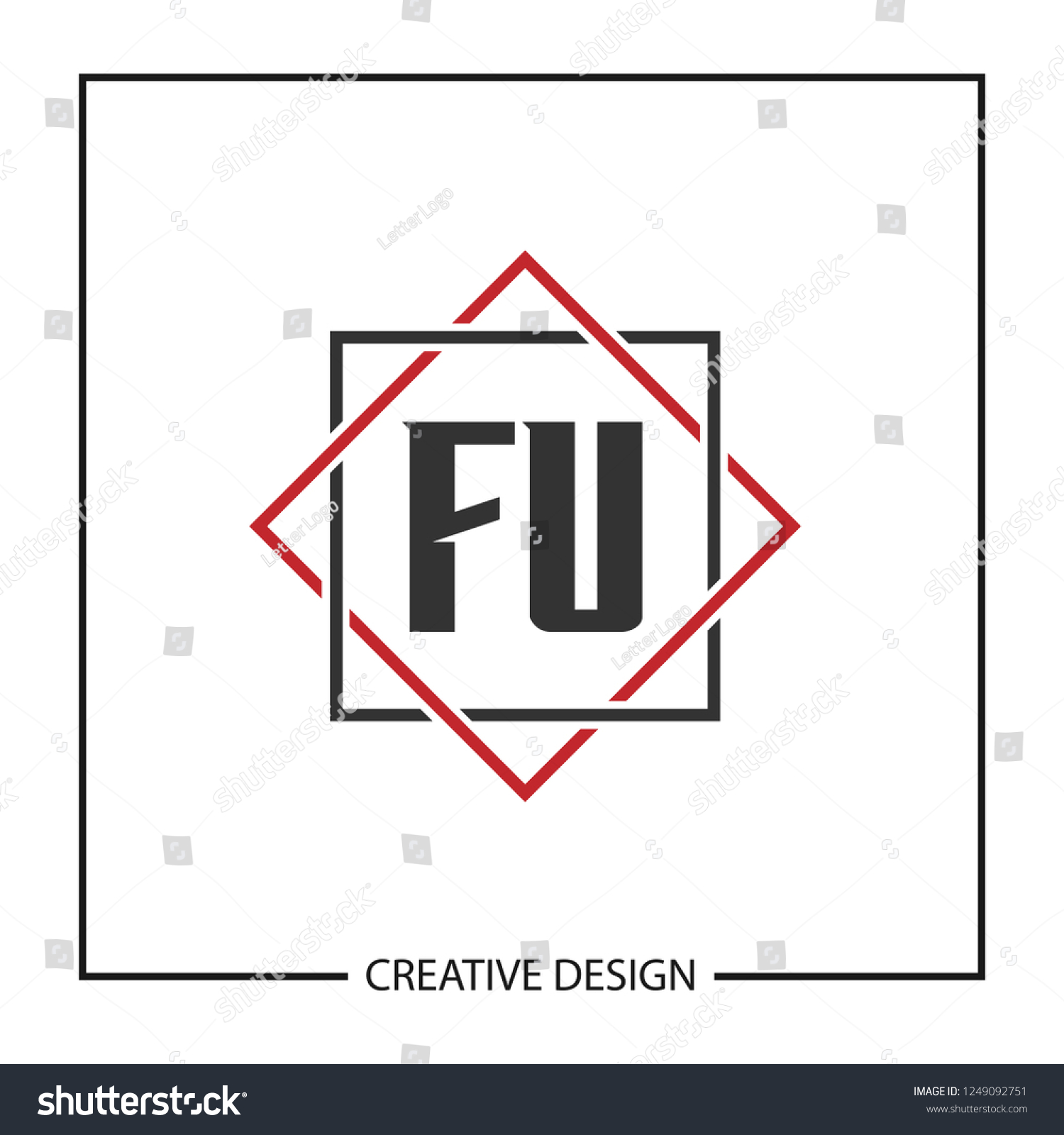 Initial Letter Fu Logo Template Design Stock Vector (Royalty Free ...