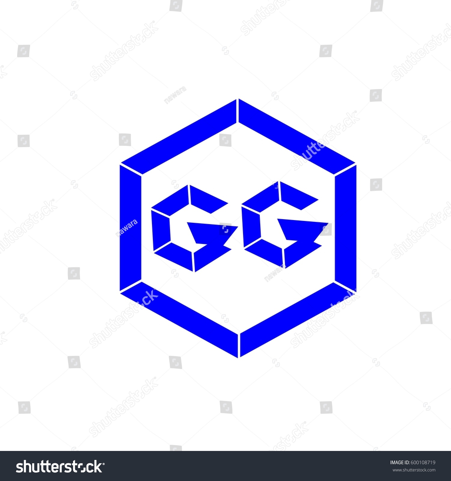 Initial Letter G Blue Color Logo Stock Vector (Royalty Free) 600108719 ...