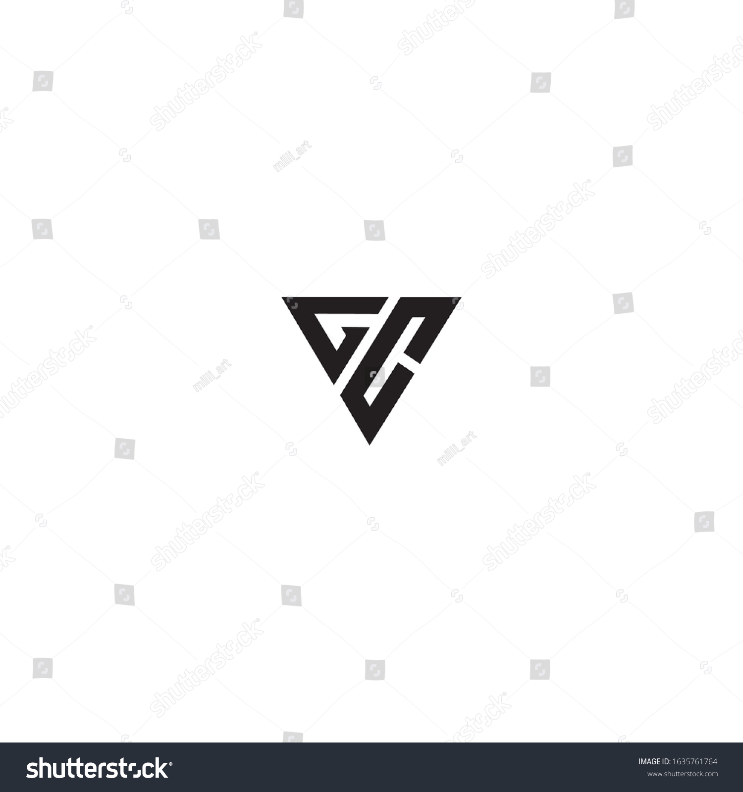 Initial Letter Gc Triangle Monogram Cool Stock Vector (Royalty Free ...