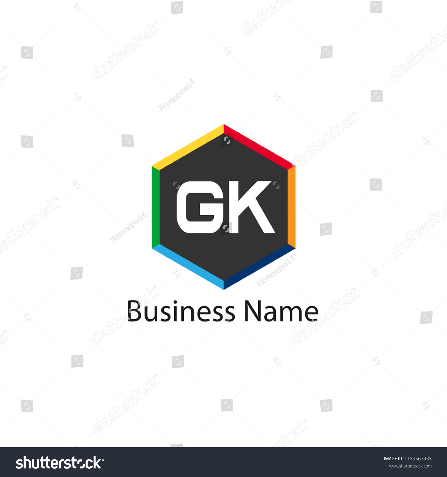 Initial Letter Gk Logo Template Design Stock Vector (Royalty Free ...