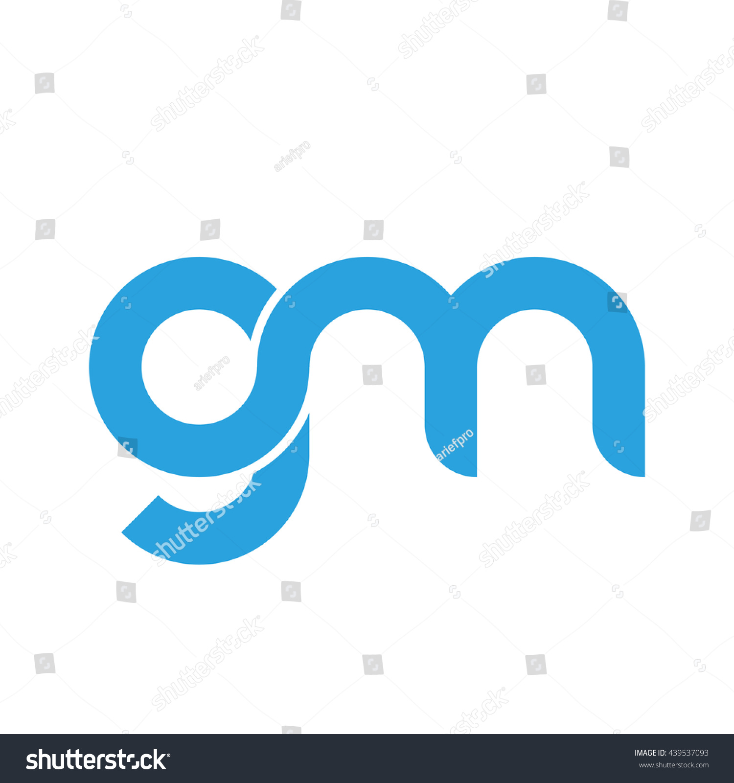 Initial Letter Gm Linked Round Lowercase Logo Blue Stock Vector ...