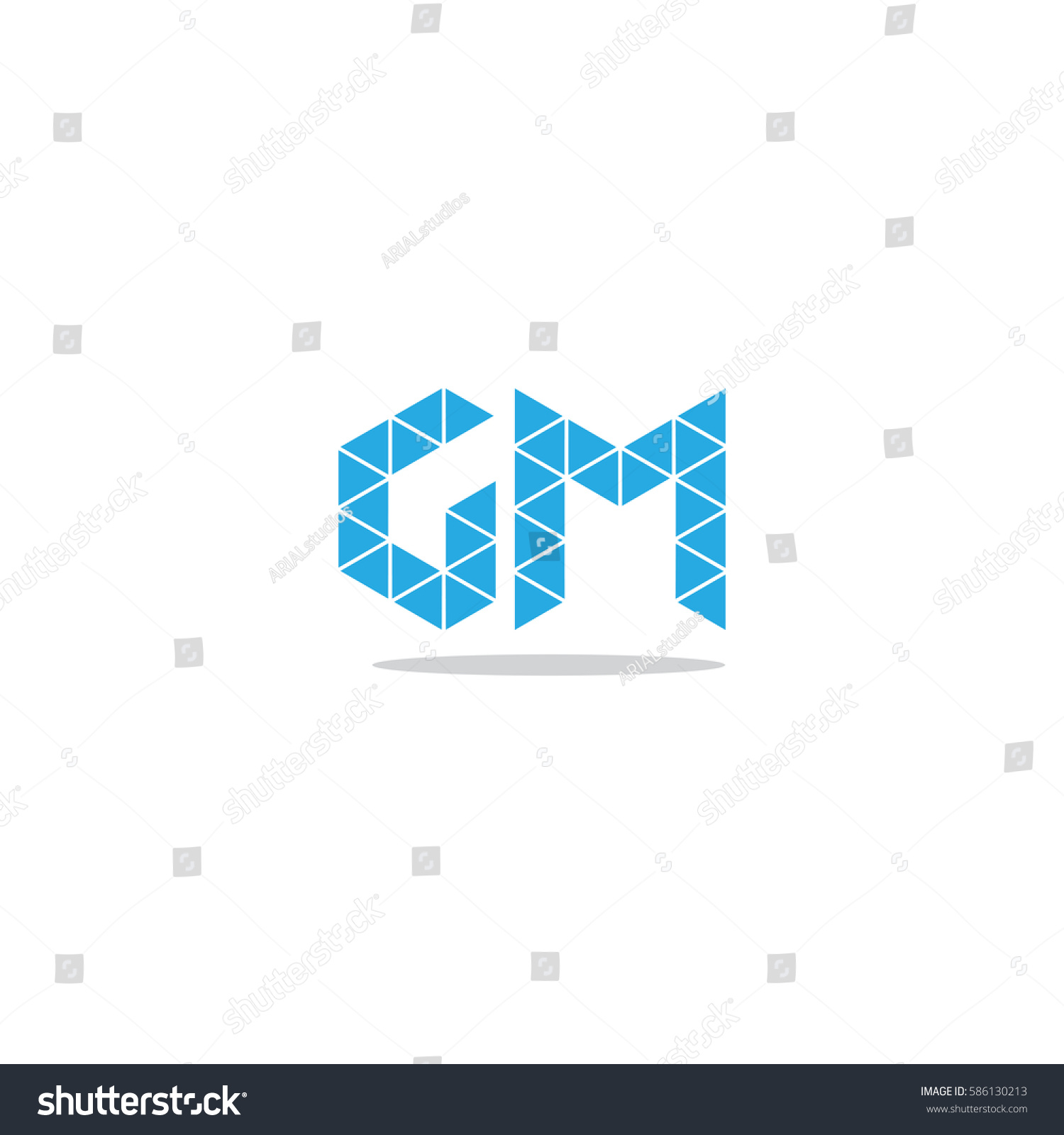 Initial Letter Gm Logo Design Stock Vector 586130213 - Shutterstock