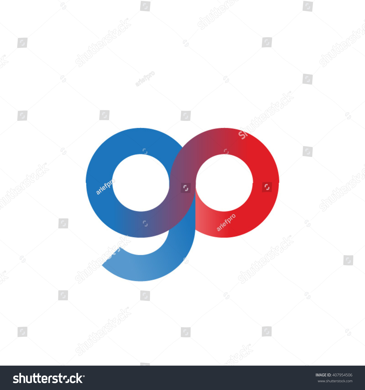 Initial Letter Go Linked Circle Lowercase Stock Vector (Royalty Free ...