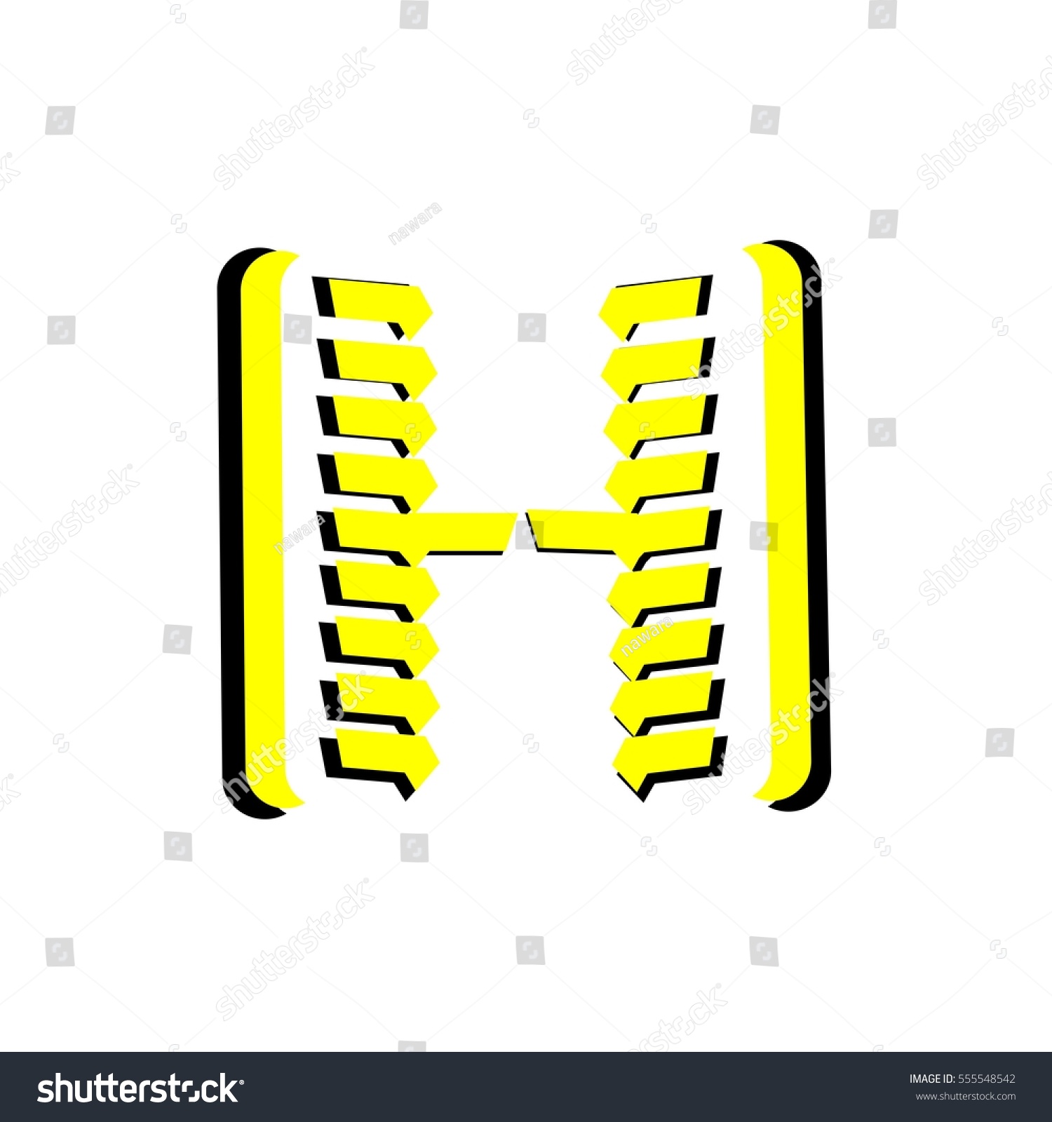 Initial Letter H Logo Vector Yellow Stock Vector (Royalty Free ...