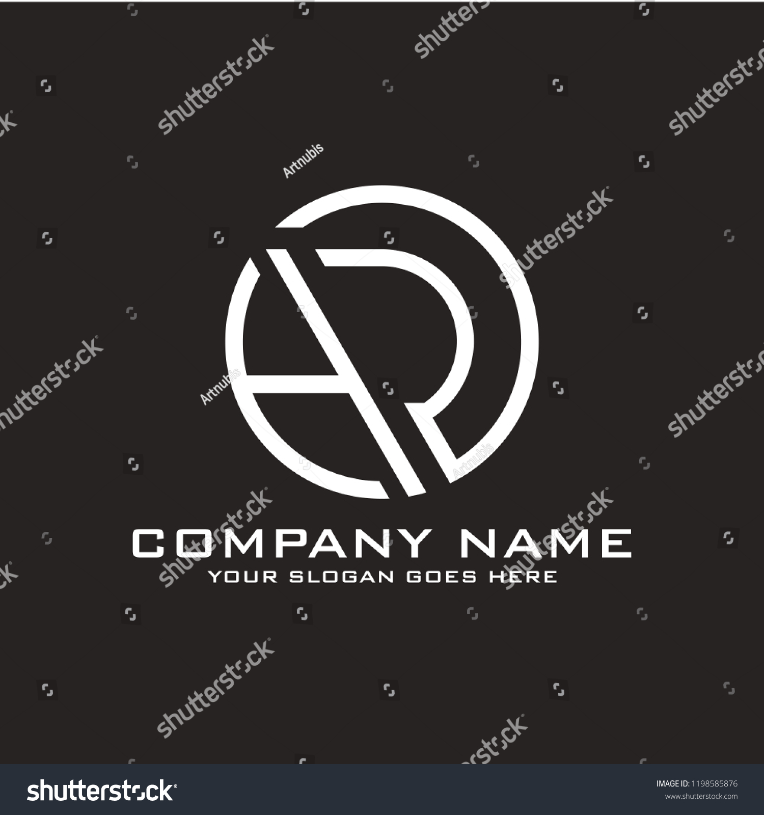 Initial Letter H R Logo Template Stock Vector (Royalty Free) 1198585876