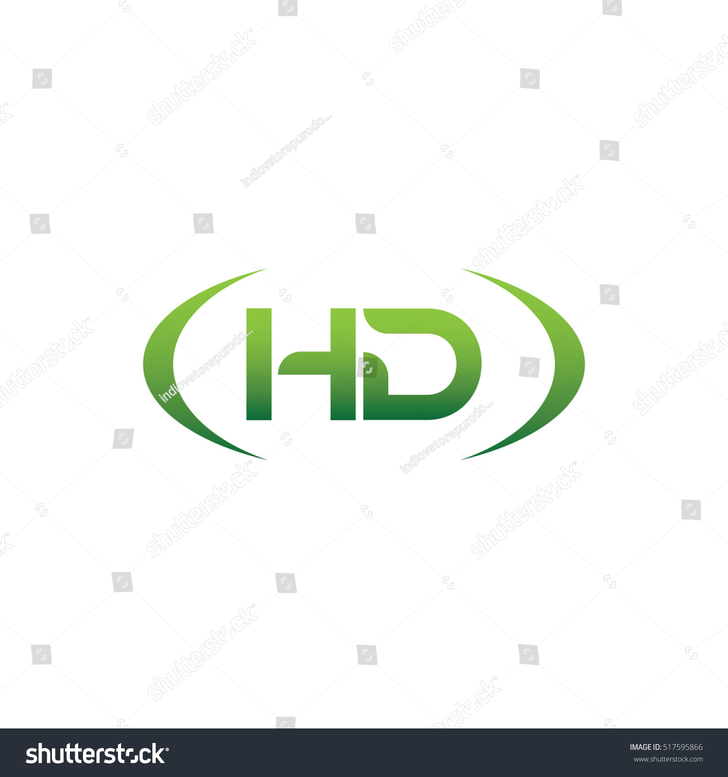 Initial Letter Hd Brackets Uppercase Logo 库存矢量图（免版税）517595866