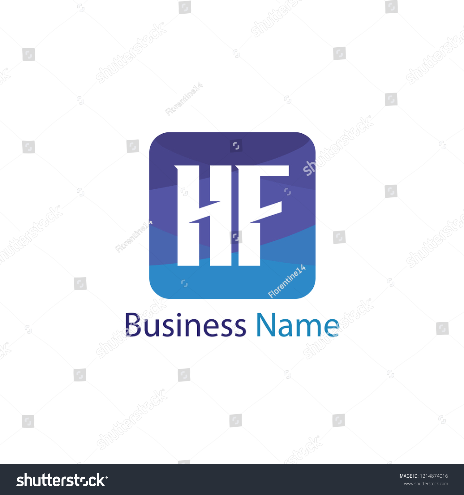 Initial Letter Hf Logo Template Design Stock Vector (Royalty Free ...