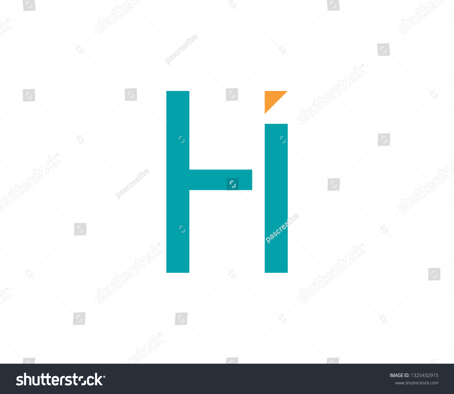 Initial Letter Hi Logo Template Design Stock Vector (Royalty Free ...