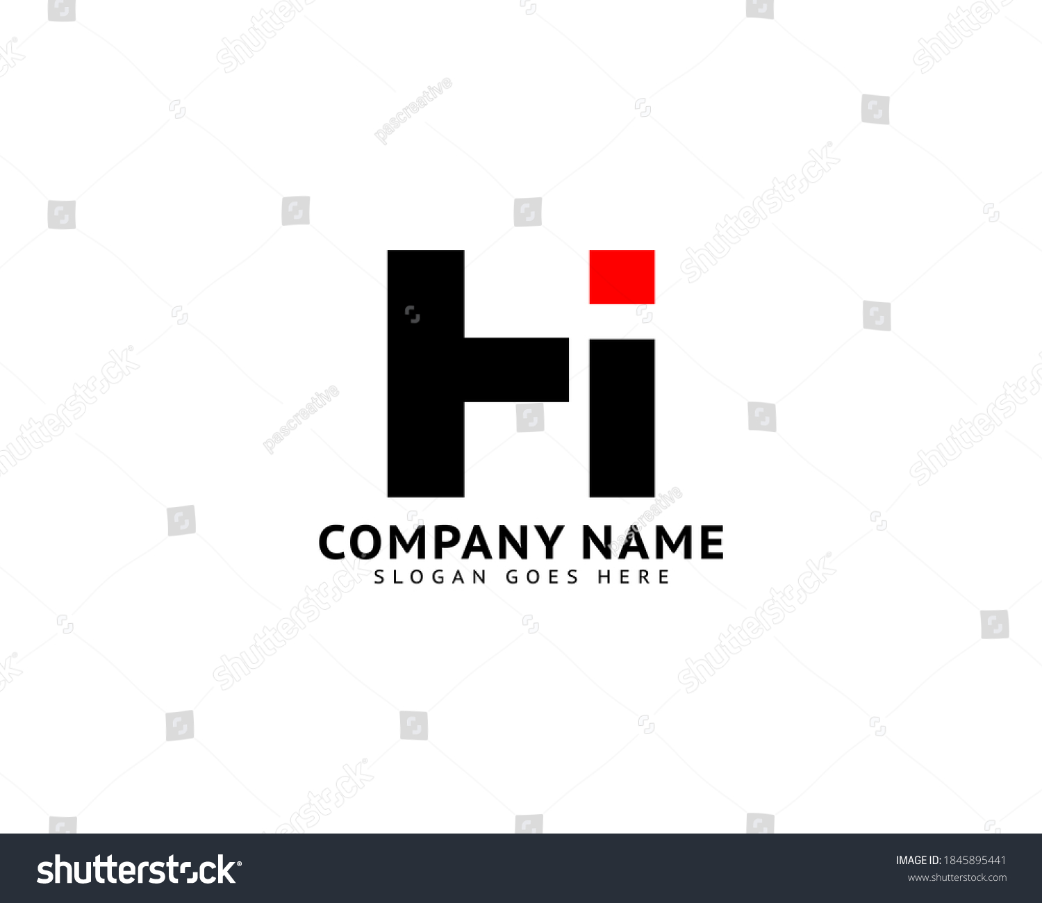 Initial Letter Hi Logo Template Design Stock Vector (Royalty Free ...