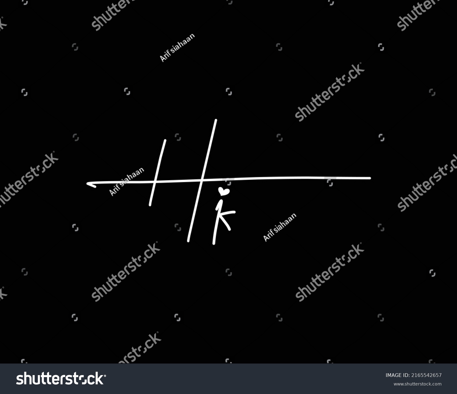 Initial Letter Hk Logo Handwritten Signature Stock Vector (Royalty Free ...