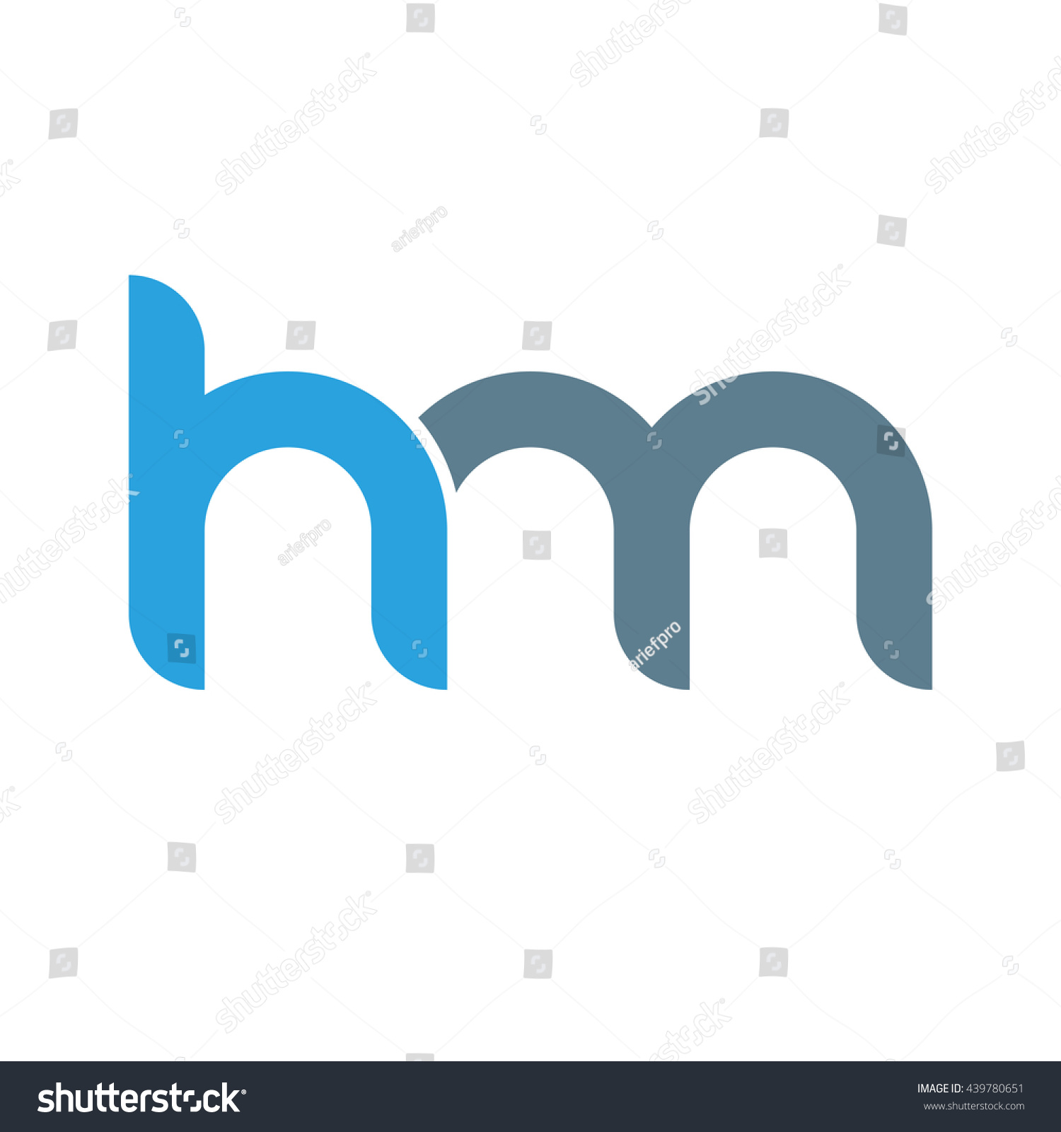 Initial Letter Hm Linked Round Lowercase Stock Vector (Royalty Free ...