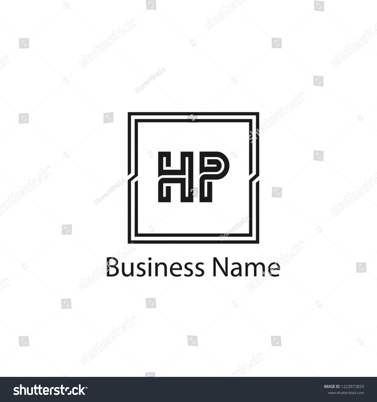Initial Letter Hp Logo Template Design Stock Vector (Royalty Free ...