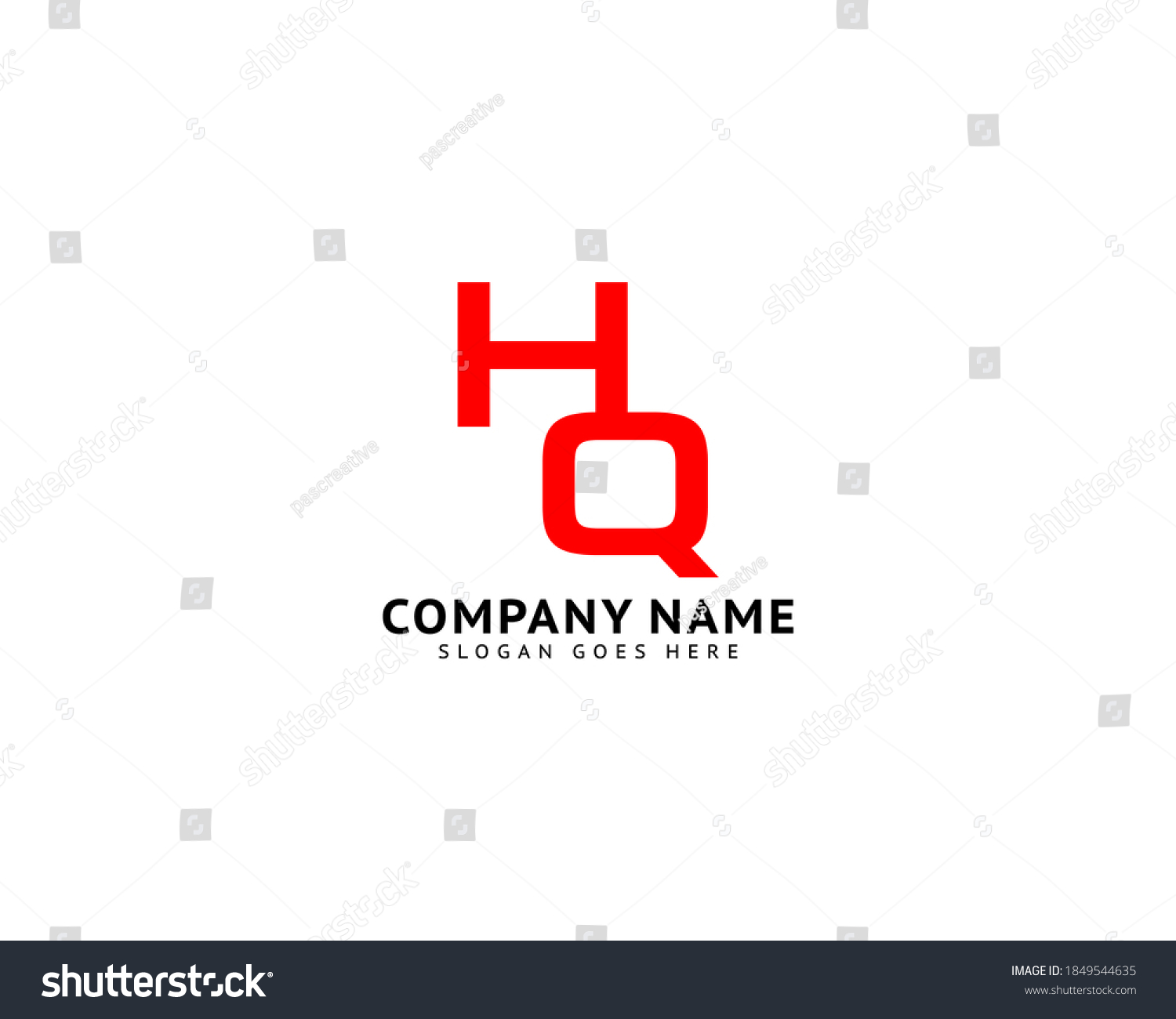 Initial Letter Hq Logo Template Design Stock Vector (Royalty Free ...