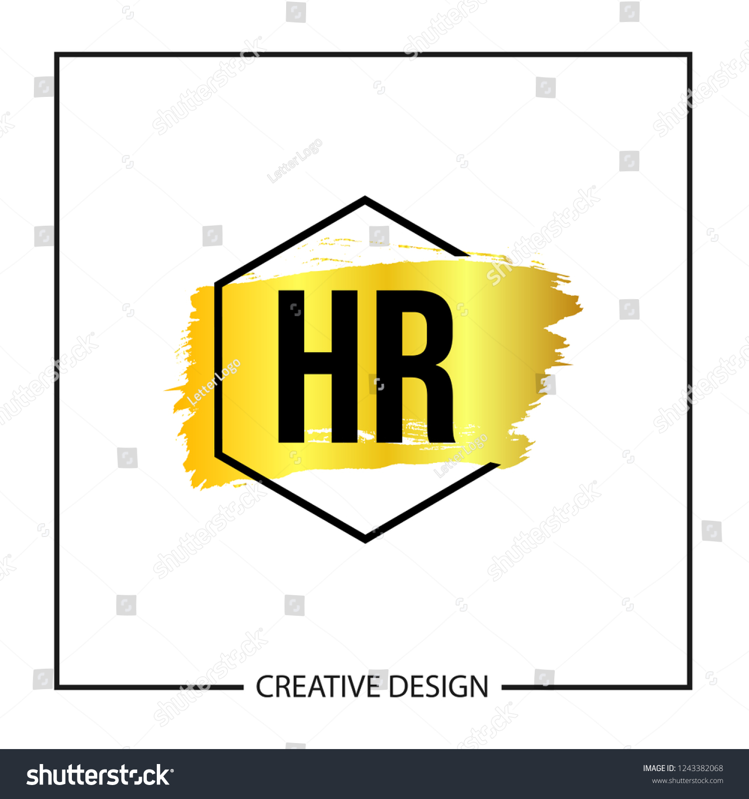 Initial Letter Hr Logo Template Design Stock Vector (Royalty Free ...