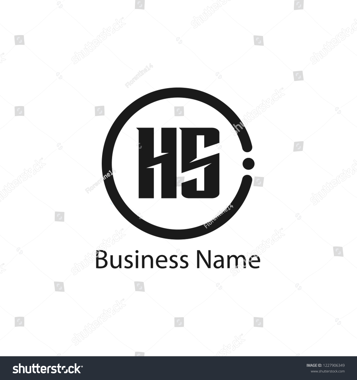 Initial Letter Hs Logo Template Design Stock Vector (Royalty Free ...