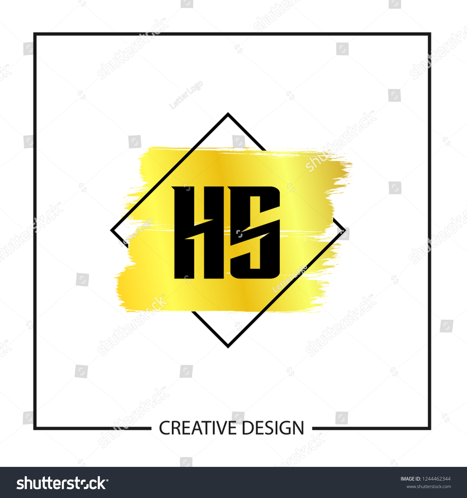 Initial Letter Hs Logo Template Design Stock Vector (Royalty Free ...