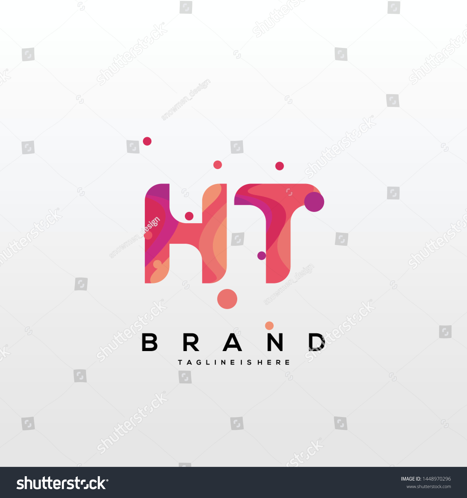 Initial Letter Ht Logo Colorful Background Stock Vector (Royalty Free) 1448970296 | Shutterstock