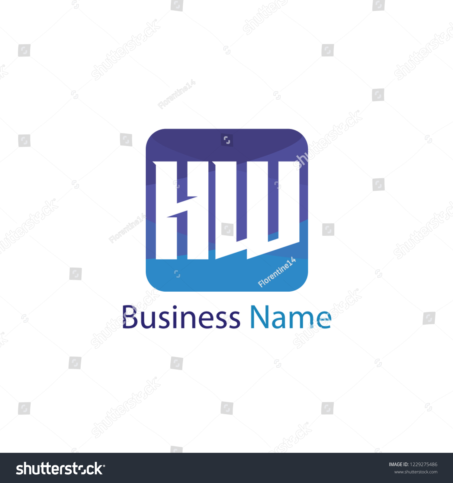 Initial Letter Hw Logo Template Design Stock Vector (Royalty Free ...