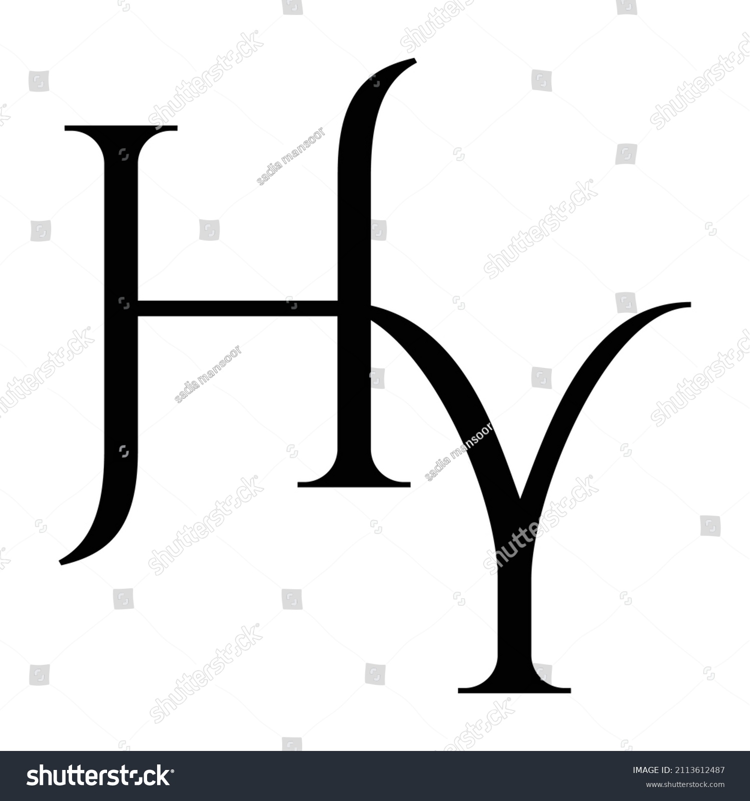 Initial Letter Hy Logo Design Stock Vector (Royalty Free) 2113612487 ...